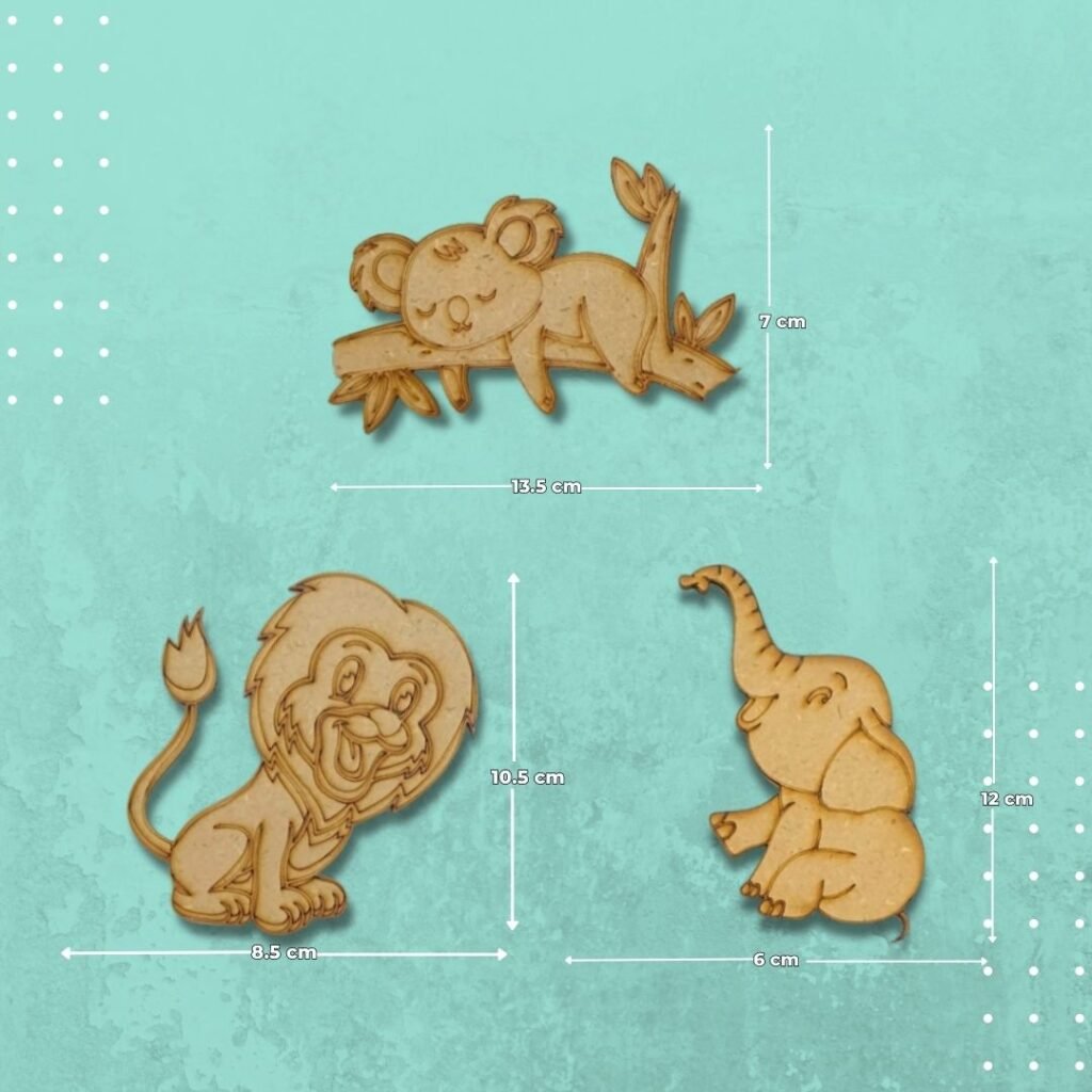 Jungle Animal MDF Magnet DIY Kit – Koala, Elephant, Lion - Little ...