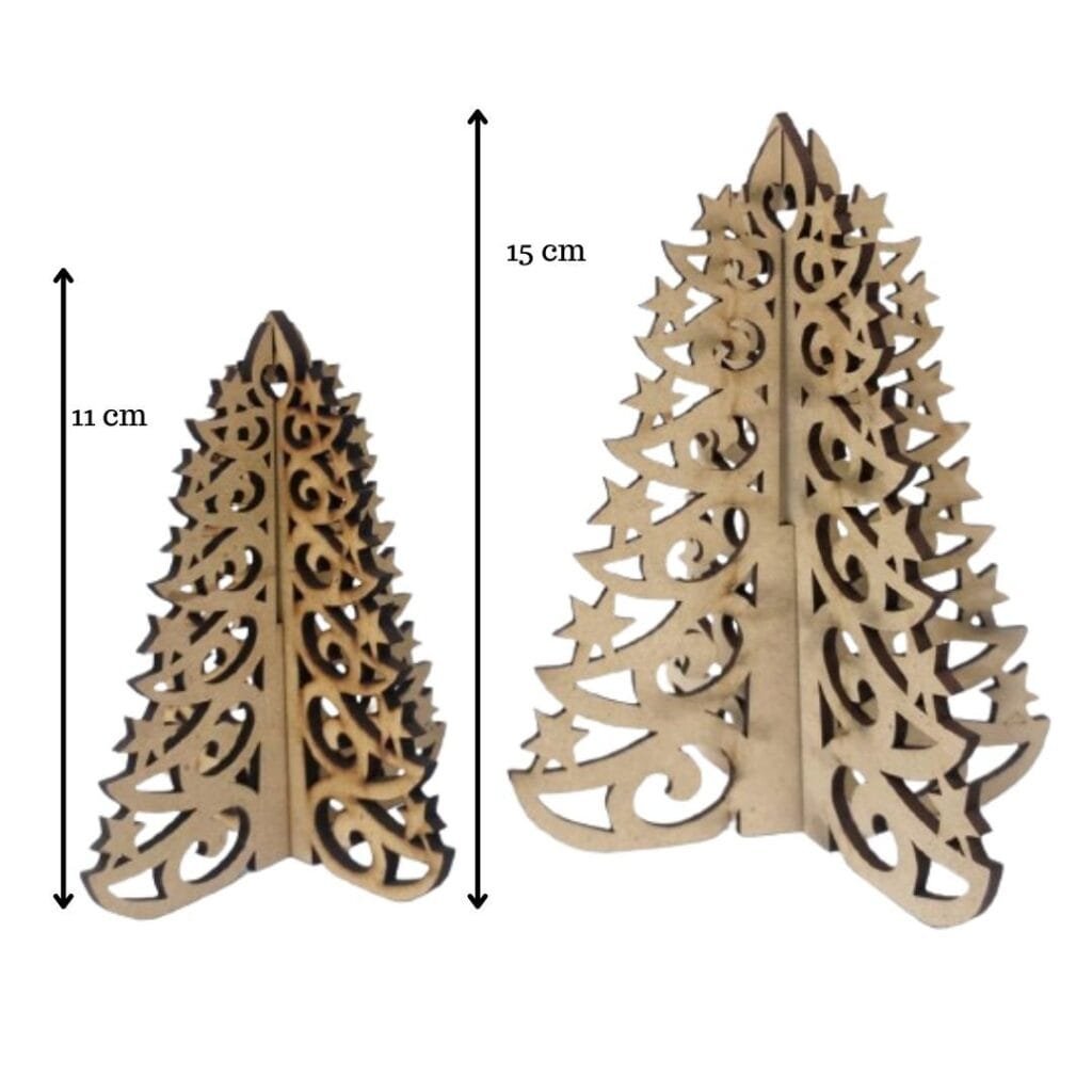 3D DIY Christmas Tree Cutouts Combo | MDF Wooden Craft Set