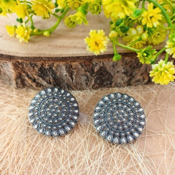 Chand - Round Floral Studs - Little Things Cute