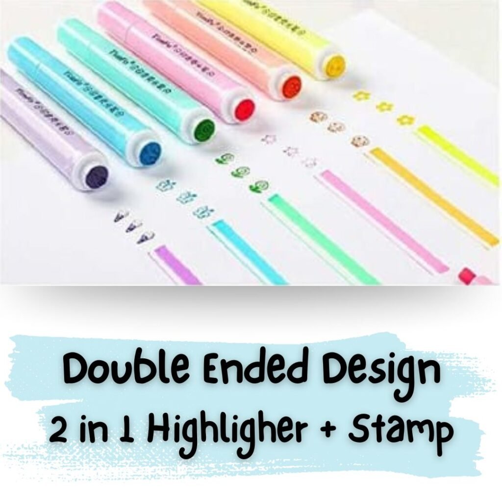 Mini Highlighters Neon With Stamp On The Back - Little Things Cute