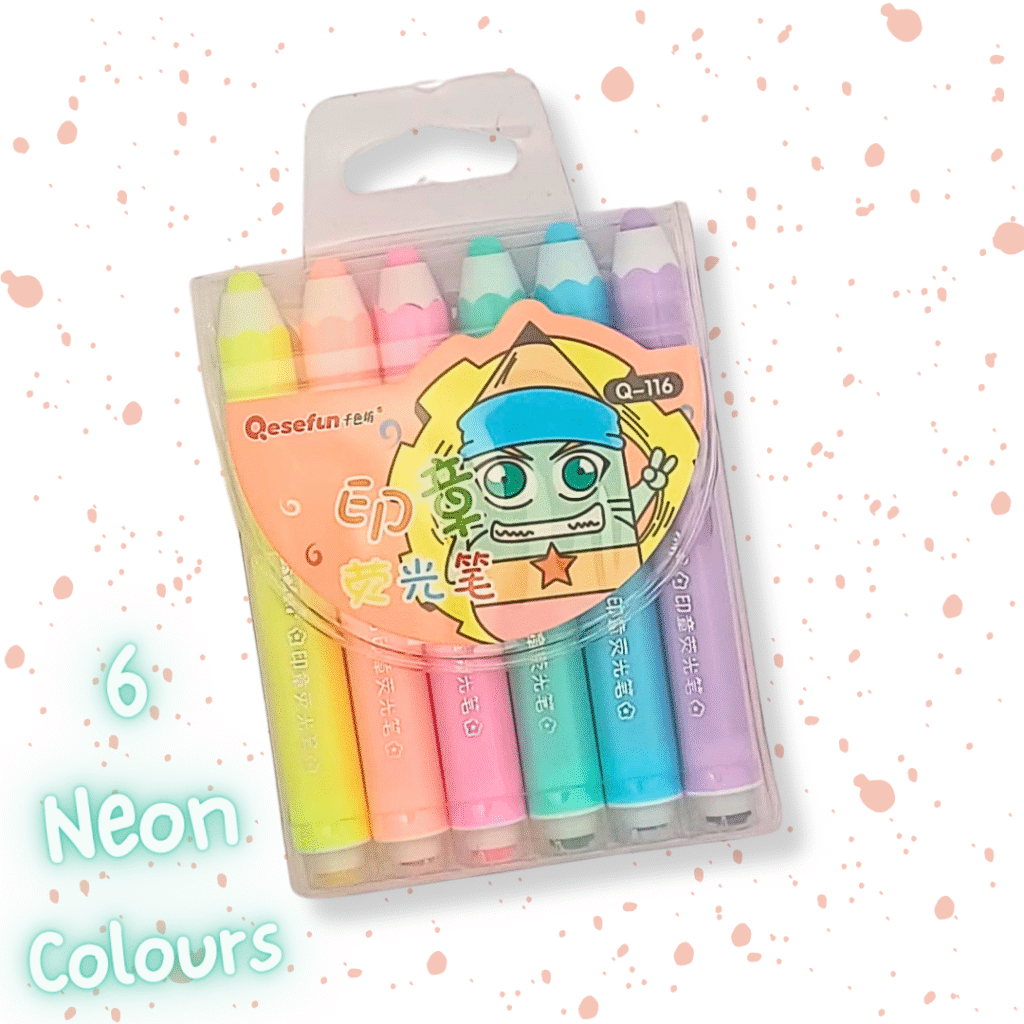 Mini Highlighters Neon With Stamp On The Back - Little Things Cute